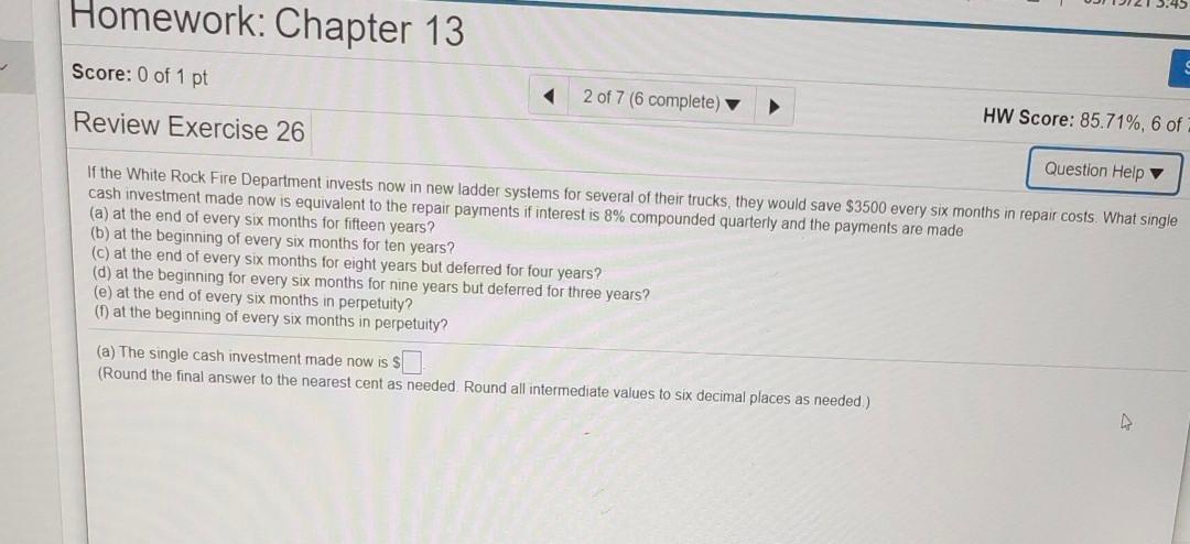 Solved Homework Chapter 13 Score 0 Of 1 Pt 09 2 Of 7 6