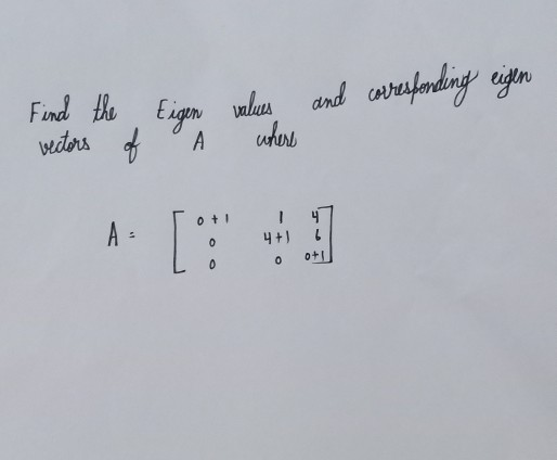 Solved and corresponding eigen Find the Eigen vectors of | Chegg.com