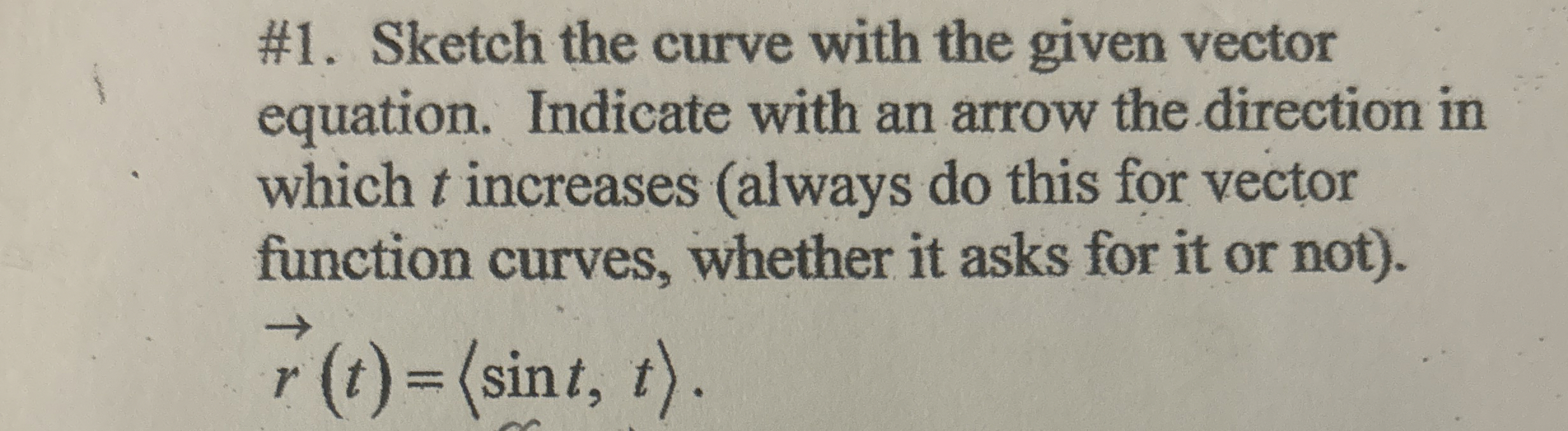 Solved #1. ﻿Sketch the curve with the given vectorequation. | Chegg.com