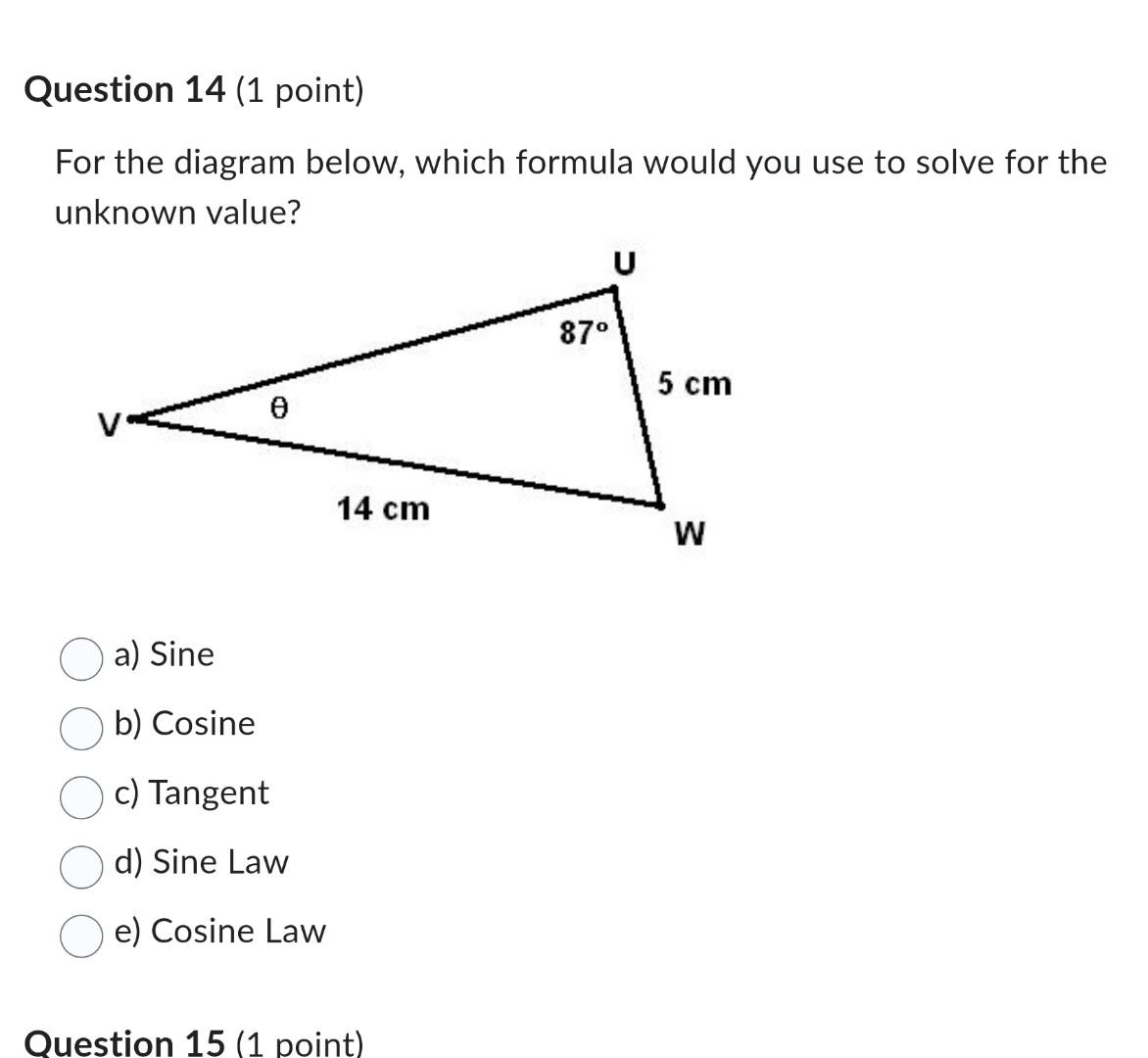 Solved For the diagram below, which formula would you use to | Chegg.com