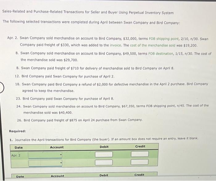 Solved Sales-Related and Purchase-Related Transactions for | Chegg.com