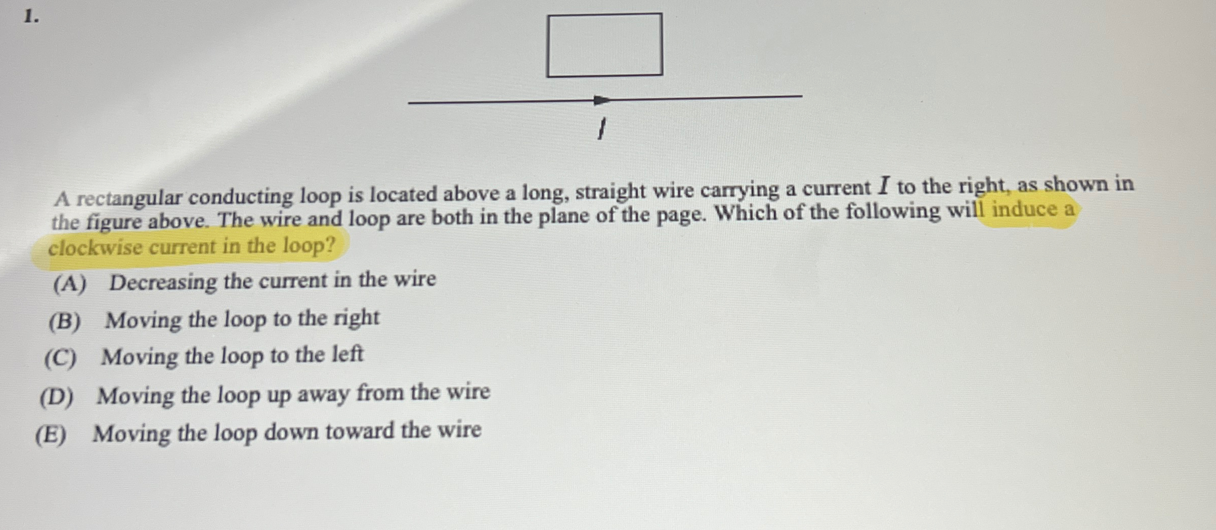Solved A rectangular conducting loop is located above a | Chegg.com