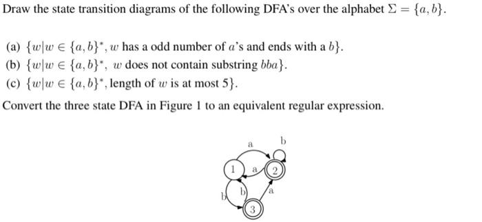 Solved Draw the state transition diagrams of the following | Chegg.com