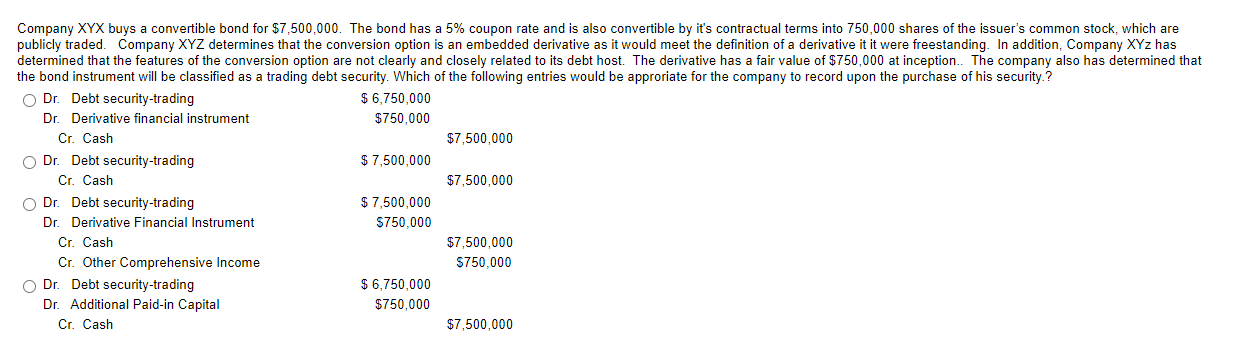 Solved Dr. ﻿Debt security-tradingDr. ﻿Derivative financial | Chegg.com