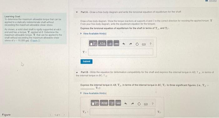 Solved Part A - Draw a tee - body degram and wite the | Chegg.com