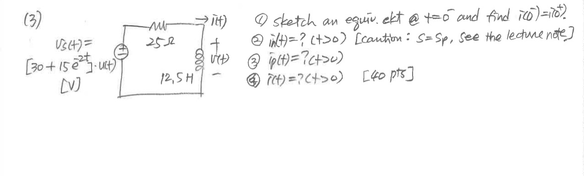 Solved Solve this RL circuit(1) ﻿sketch an equiv ckt @ t=0- | Chegg.com