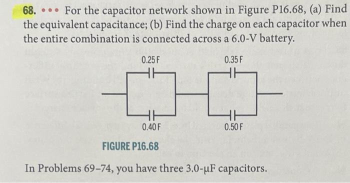 Solved 68. ⋯ For the capacitor network shown in Figure | Chegg.com