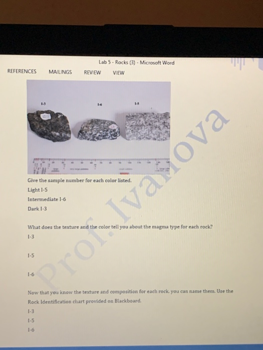 Solved Lab 5 - Rocks (3) - Microsoft Word REVIEW VIEW | Chegg.com