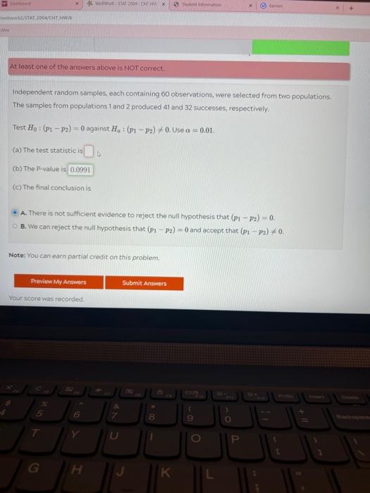Solved Independent random samples, each containing 60 | Chegg.com