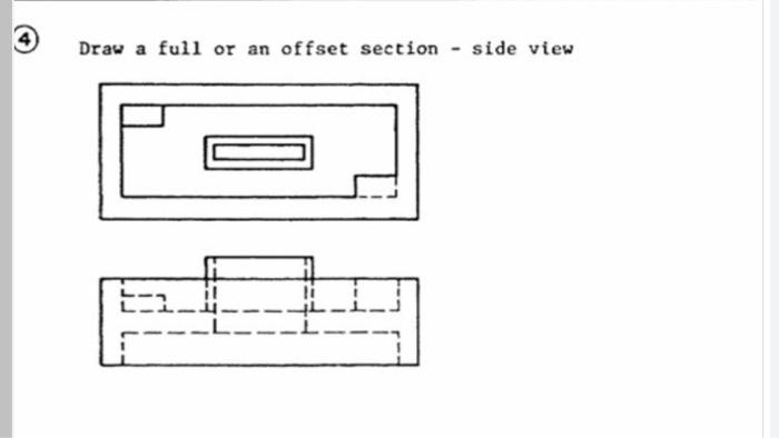 Solved 0 Complete front view - half section Draw full | Chegg.com