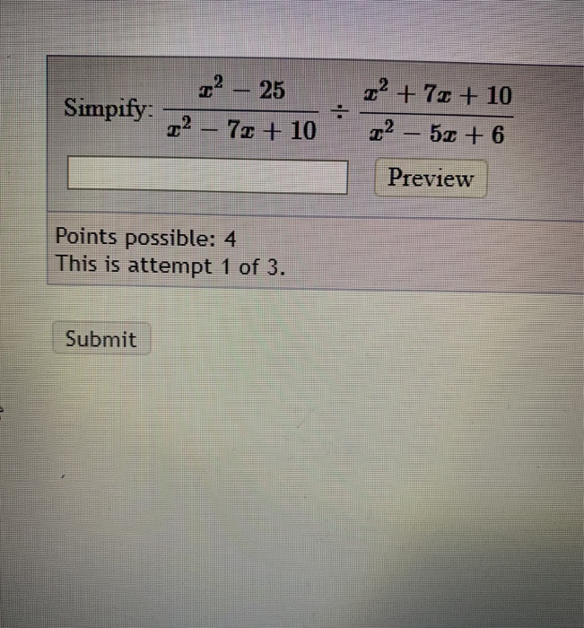Solved 1% - 25 Simpify: - 2 – 72 + 10 ? + 7+ 10 – 5+ 6 | Chegg.com