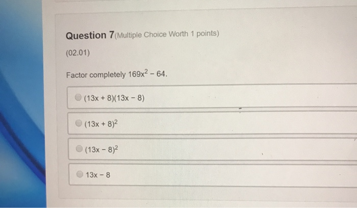 Solved Question 7(Multiple Choice Worth 1 points) (02.01) | Chegg.com
