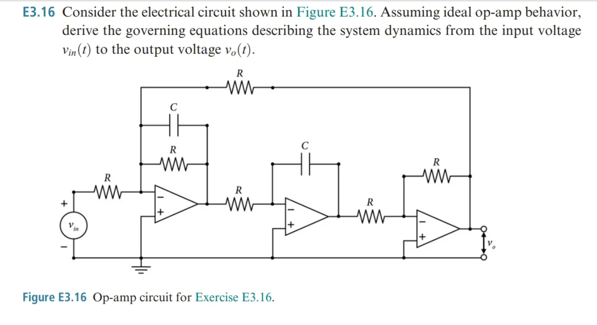 Solved E3.16 ﻿Consider the electrical circuit shown in | Chegg.com