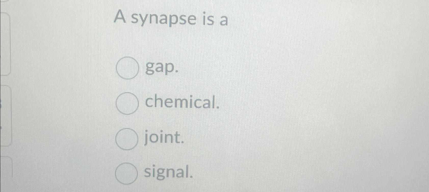 Solved A Synapse Is Agap Chemical Joint Signal