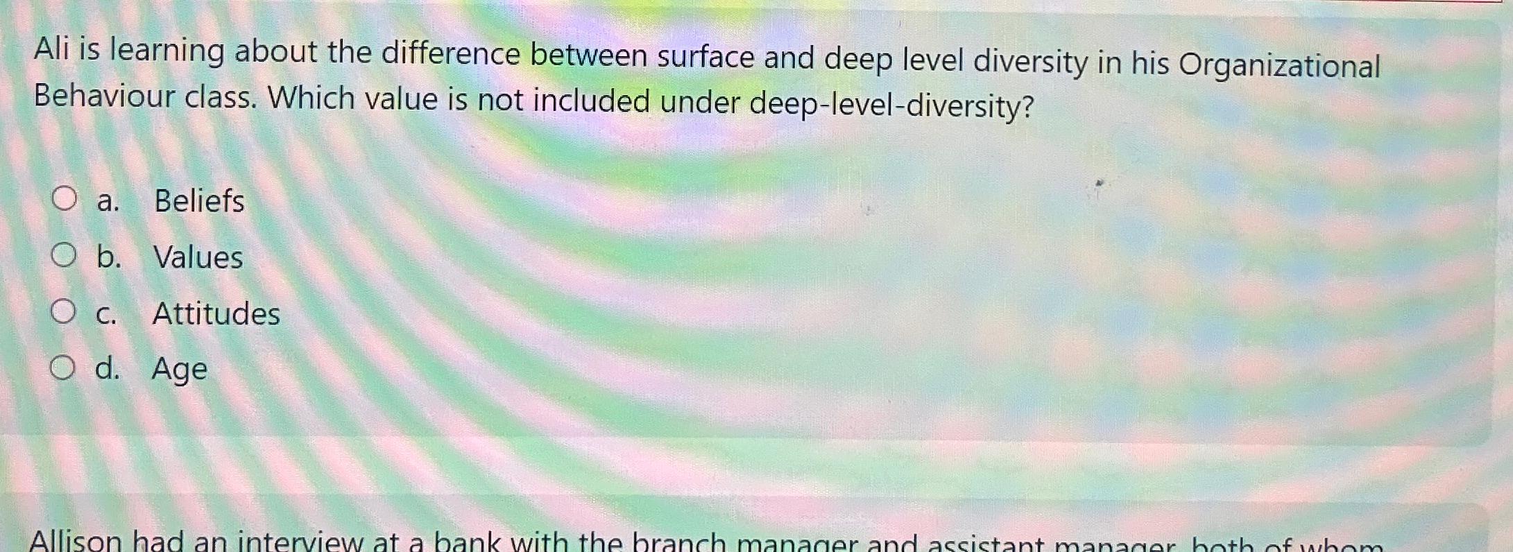 Solved Ali is learning about the difference between surface | Chegg.com