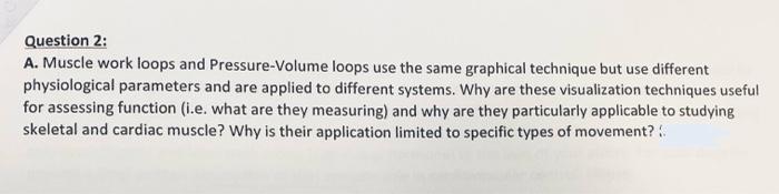 Solved Question 2: A. Muscle work loops and Pressure-Volume | Chegg.com