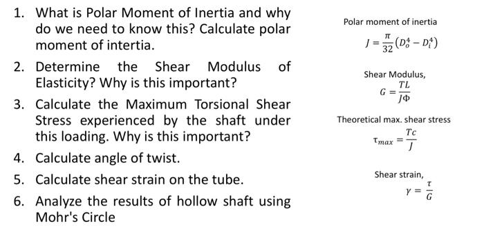 Solved Polar moment of inertia J J = (D: - D) ( 32 1. What | Chegg.com