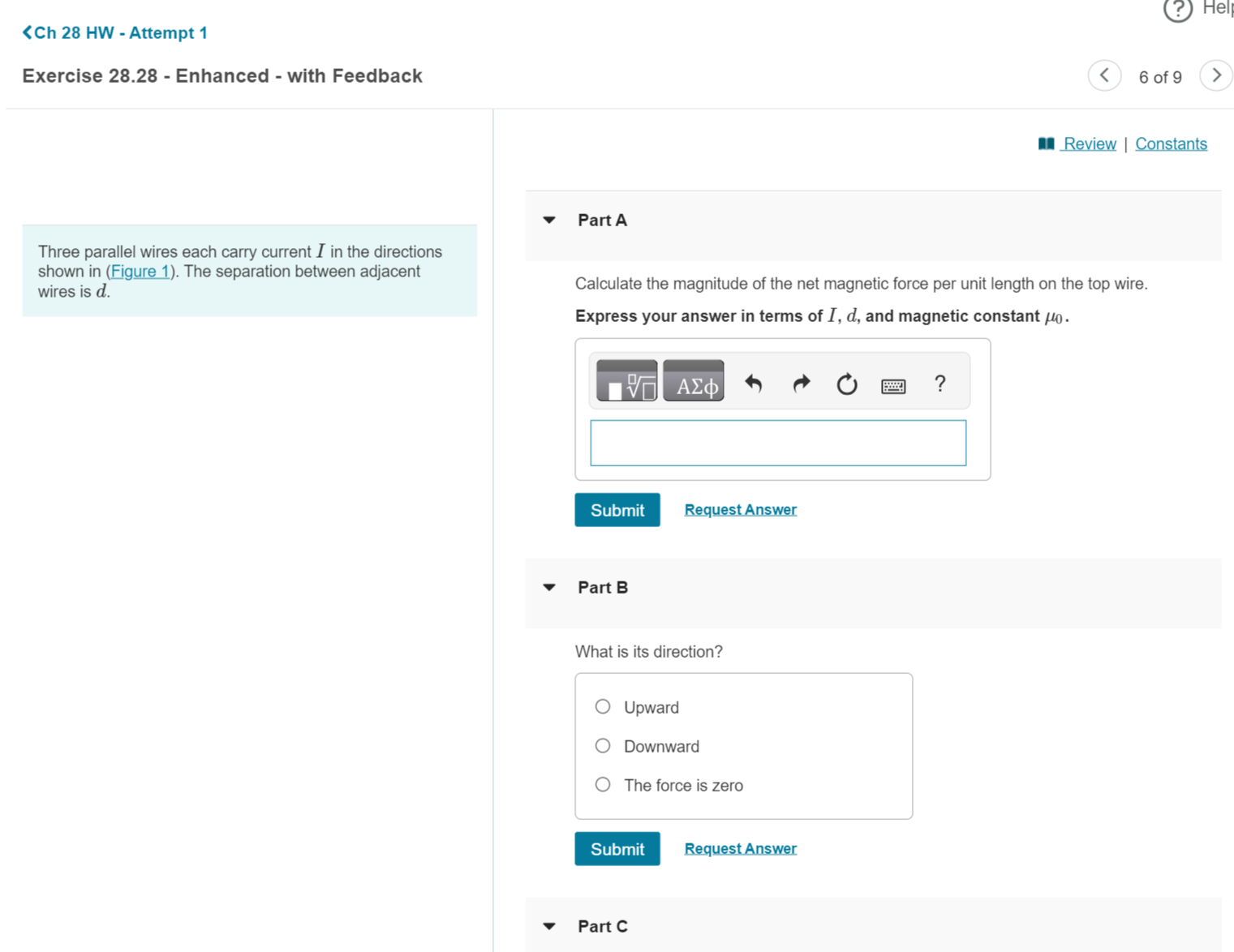 Solved Exercise 28.28 - ﻿Enhanced - ﻿with FeedbackThree | Chegg.com