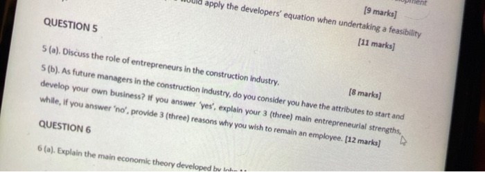 Solved [9 marks] apply the developers' equation when | Chegg.com