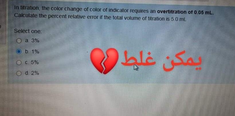 Solved In titration, the color change of color of indicator | Chegg.com