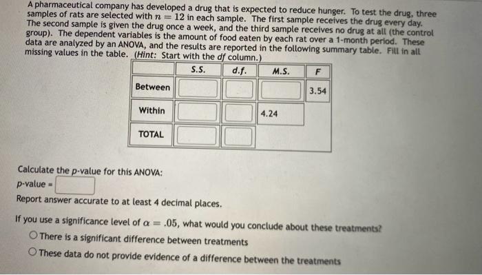 Solved A pharmaceutical company has developed a drug that is | Chegg.com