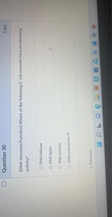 Solved Dna Structure Function Which Of The Following E Chegg