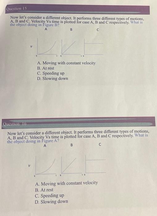 Solved Now let's consider a different object. It performs | Chegg.com