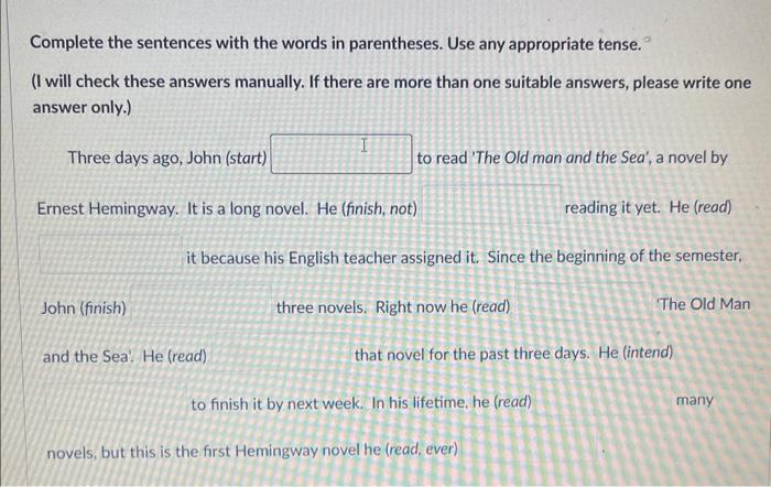 Complete the sentences with the words in parentheses. | Chegg.com