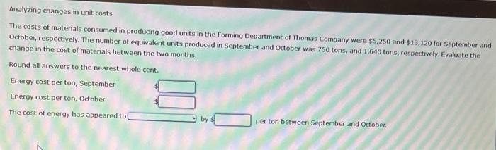 Solved The costs of materials consumed in producing good | Chegg.com