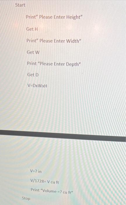 Solved You Will Use The Pseudocode And Flowchart For The