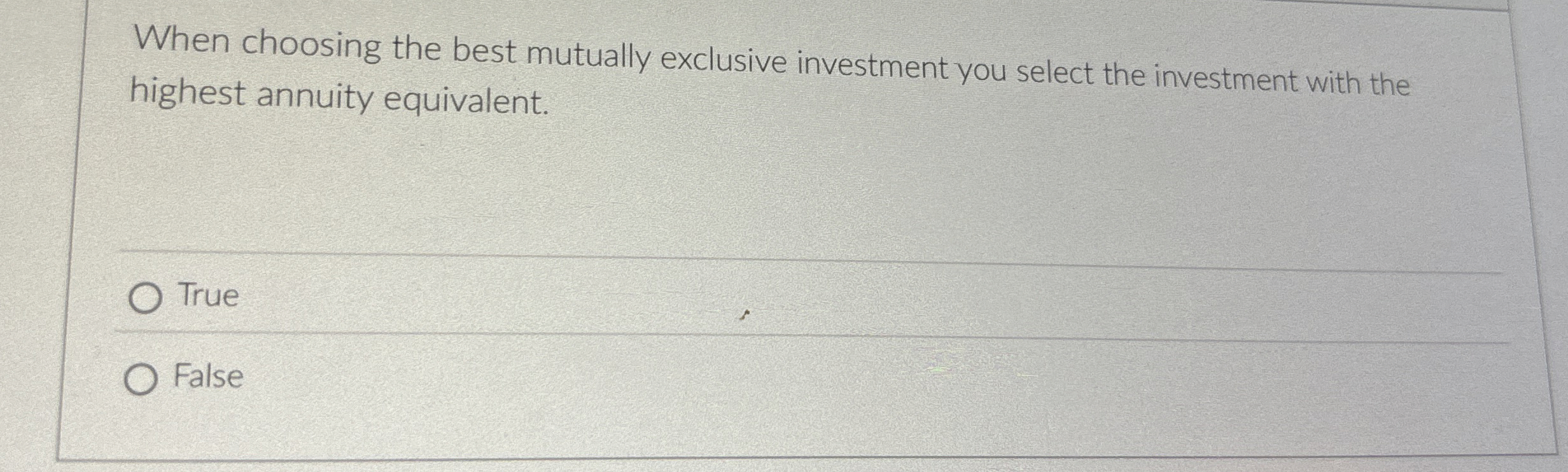 Solved When choosing the best mutually exclusive investment | Chegg.com
