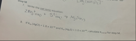 Solved If Ksp(AgCI)=1.8×10-10 ﻿and Ksp(Ag2S)=1.0×10-43, | Chegg.com