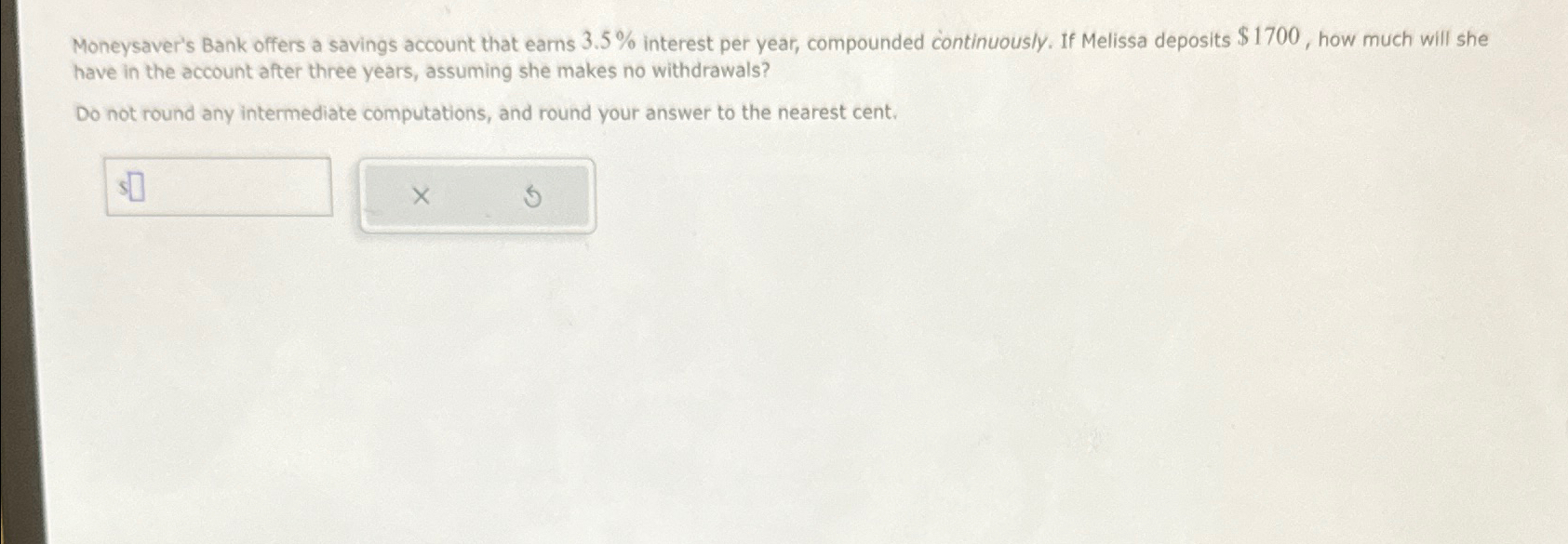 Solved Moneysaver's Bank offers a savings account that earns | Chegg.com