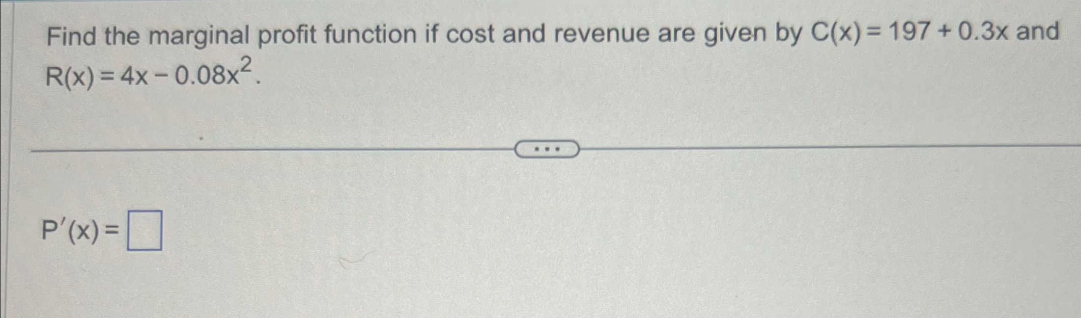 Solved Find the marginal profit function if cost and revenue | Chegg.com