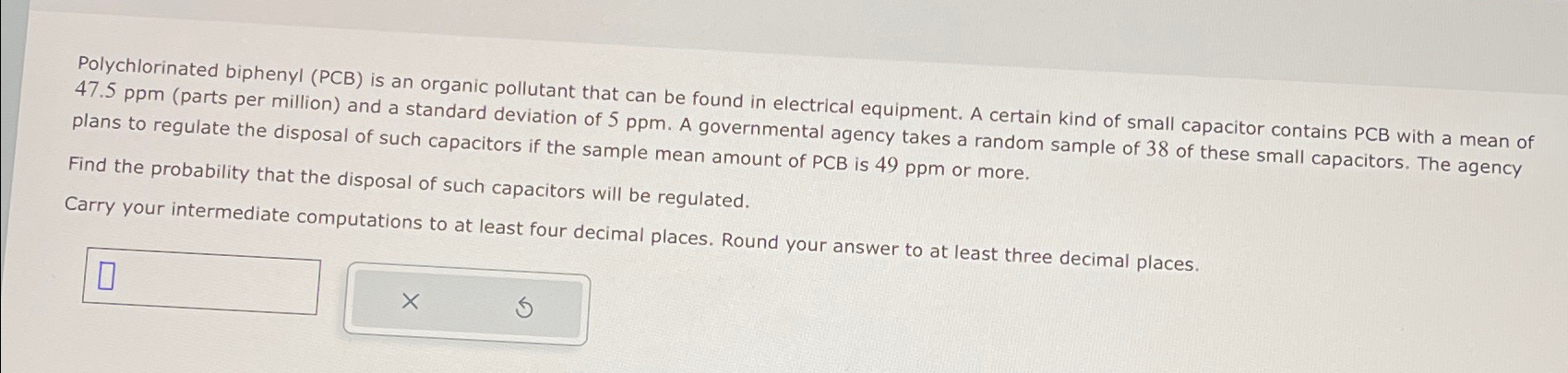 Solved Polychlorinated biphenyl (PCB) ﻿is an organic | Chegg.com