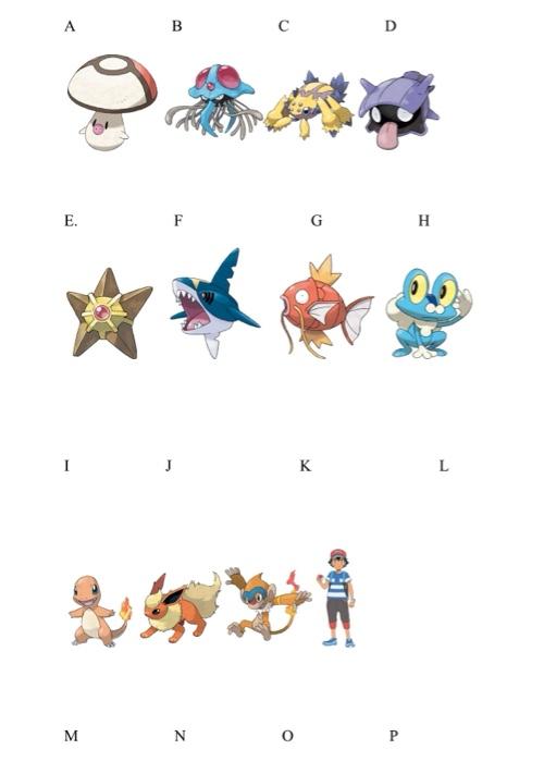 Pokemon phylogeny due 10/18 Using the organisms and | Chegg.com