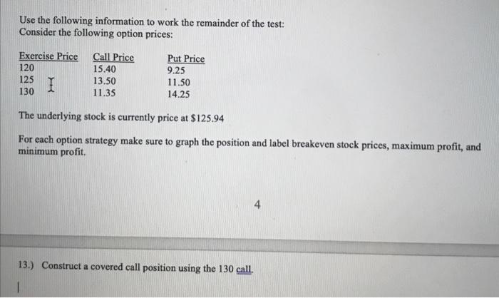 Solved Use the following information to work the remainder | Chegg.com