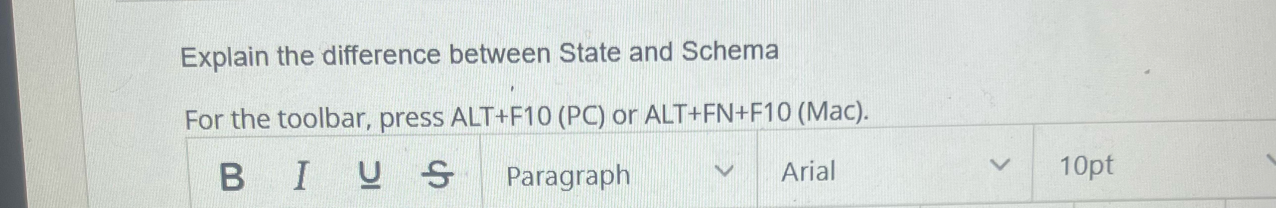 Solved Explain the difference between State and SchemaFor | Chegg.com