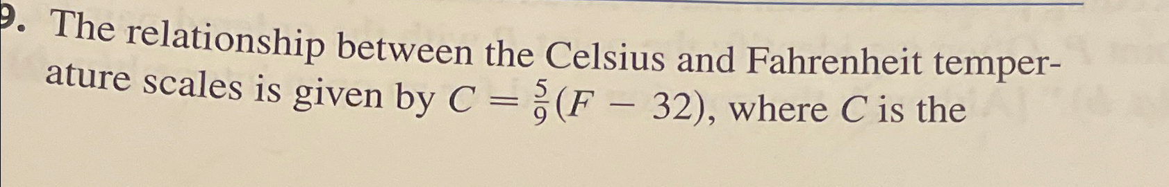 Solved The relationship between the Celsius and Fahrenheit | Chegg.com