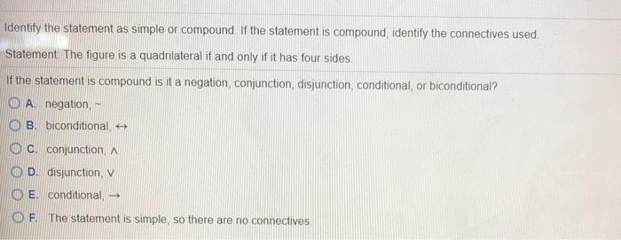 Solved Identify the statement as simple or compound If the | Chegg.com