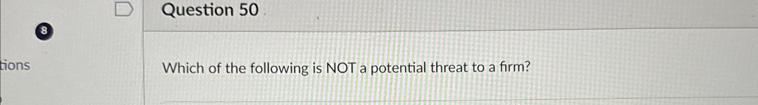 Solved Question 50Which of the following is NOT a potential | Chegg.com Solved Question 50Which of the following is NOT a potential | Chegg.com