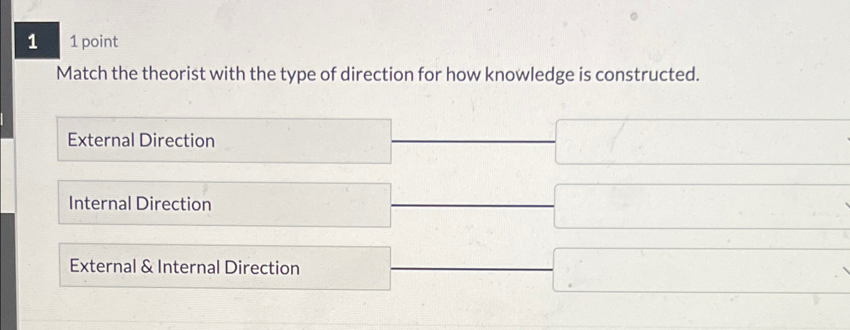 Solved 11 ﻿pointMatch the theorist with the type of | Chegg.com