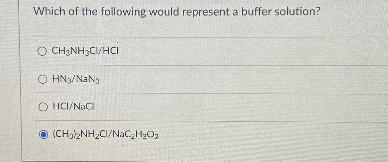 Which of the following would represent a buffer | Chegg.com