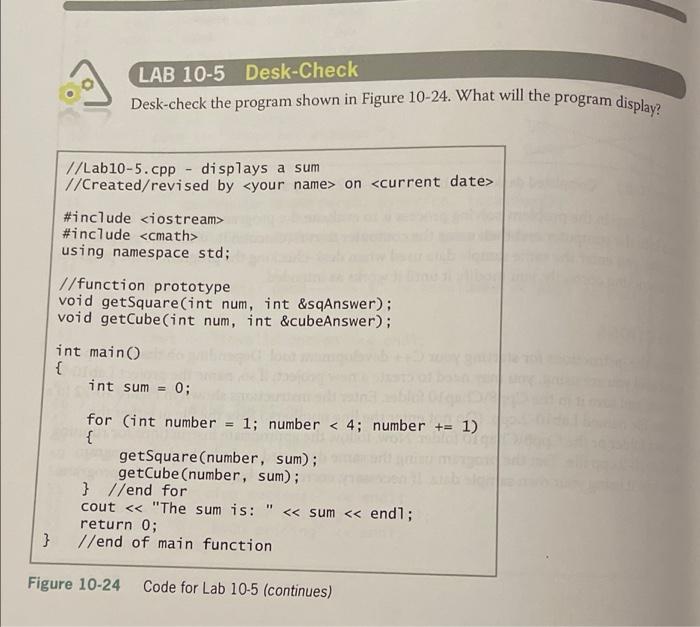 Solved LAB 10-5 Desk-Check Desk-check the program shown in | Chegg.com