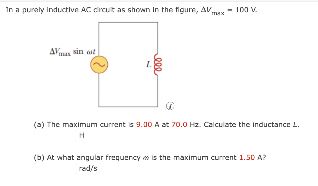 Solved In ﻿a purely inductive AC ﻿circuit as ﻿shown in ﻿the | Chegg.com