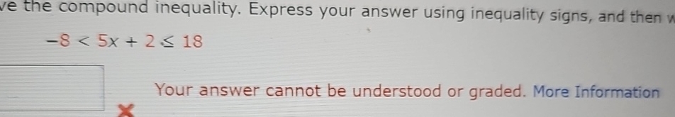 Solved ve the compound inequality. Express your answer using | Chegg.com