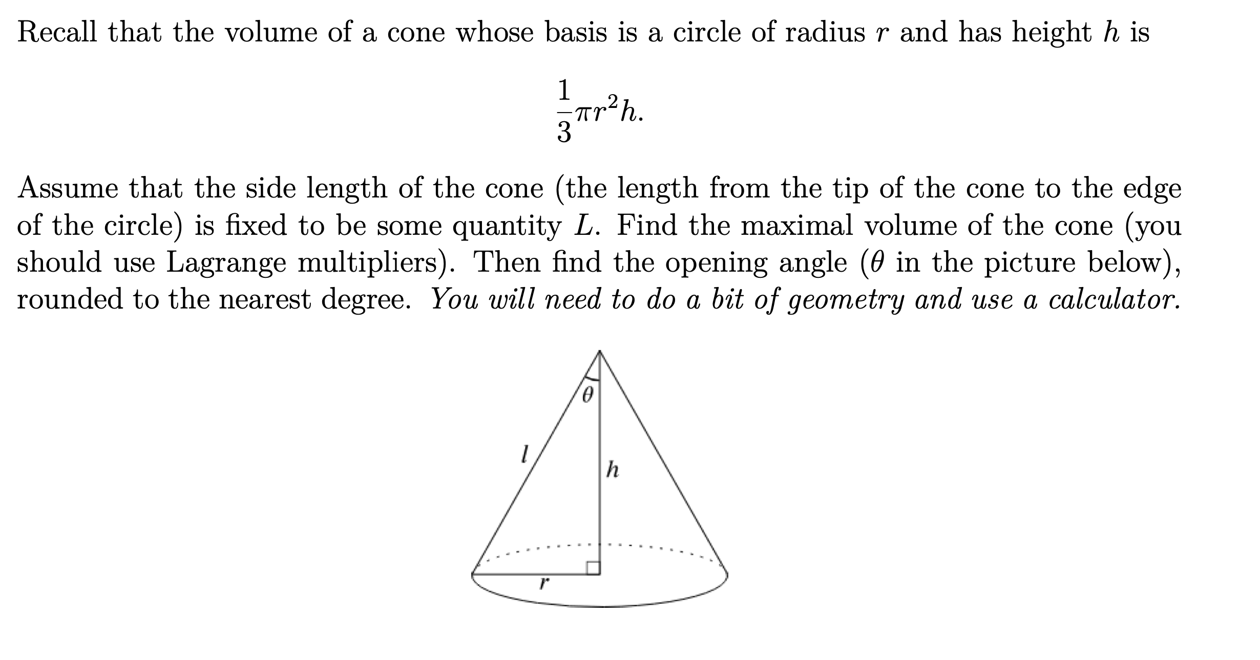 Solved How do you solve this problem using Lagrange | Chegg.com