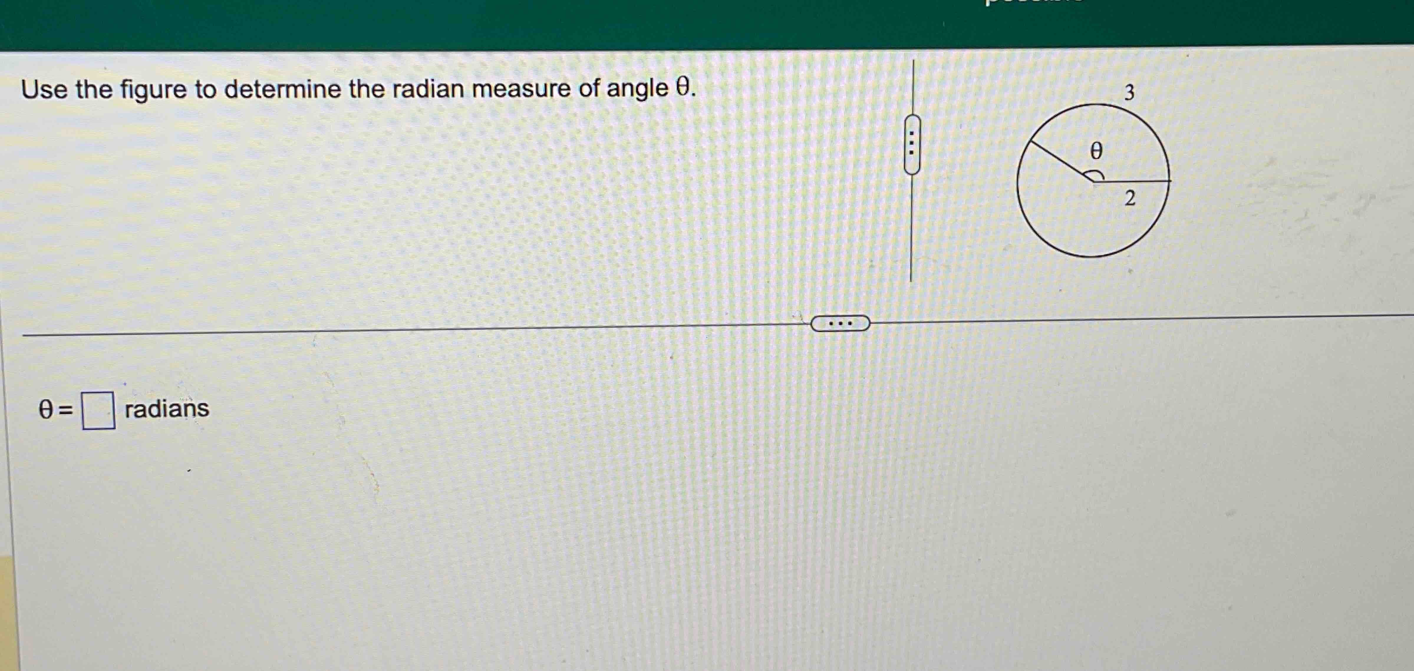 Solved Use the figure to determine the radian measure of | Chegg.com