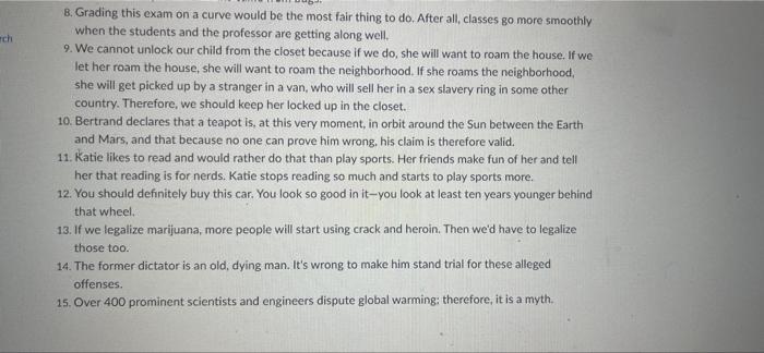 Solved Identify the logical fallacy each statement makes. | Chegg.com