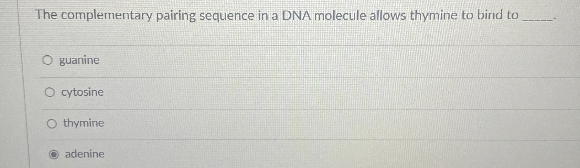 Solved The complementary pairing sequence in a DNA molecule | Chegg.com